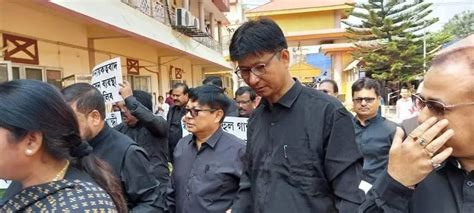 Assam Cong Mlas Wear Black Clothes To Protest Rahuls Ls