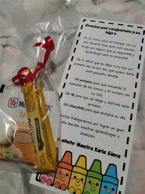Regalo para papás Primer día de preescolar Notas para los padres