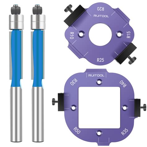 2pcs Round Corner Radius Template Aluminium Round Corner Router Template 4 In 1 Corner Radius