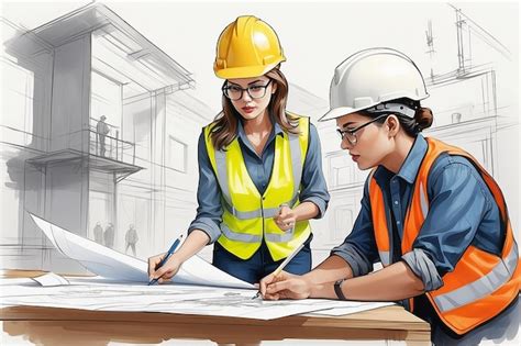 Premium Photo A Female Architect And A Focused Construction Managers