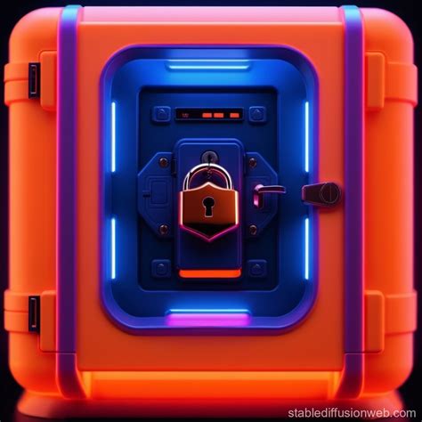 Design A Blue And Orange Lockable Safe Stable Diffusion Online
