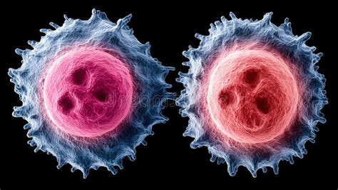 Cell Division Under A Microscope Cloning Cells Cell Mitosis Stock Image Image Of