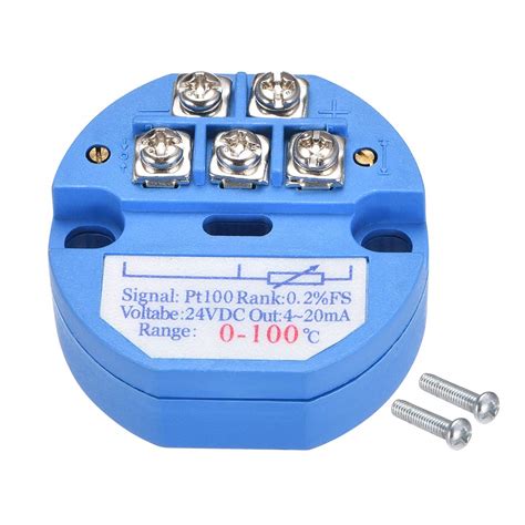 Uxcell Pt100 Temperature Sensor Transmitter 24v Dc 4 20ma 0 To 100 C