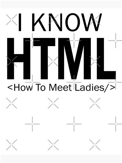 I Know Html How To Meet Ladies Funny Html Coding Poster By Be