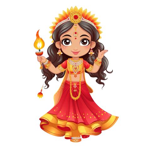 Navratri 행복한 Navratri Navratri 여신 행복한 나브라트리 인도 축제 힌두교 축제 Png 일러스트 및
