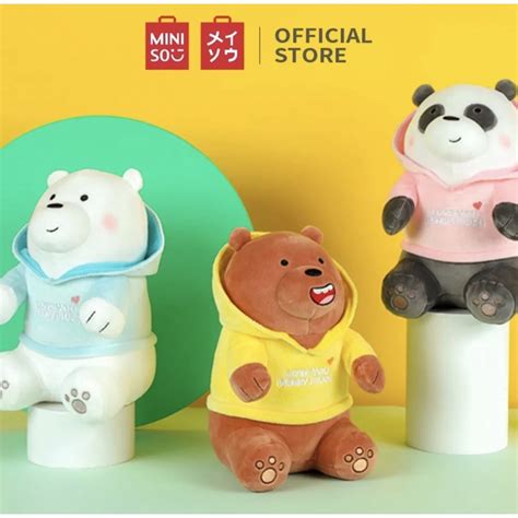 Jual Boneka Miniso Lovely Sitting Plush Toy Miniso We Bare Bears Grizzly Panda Icebear 30cm