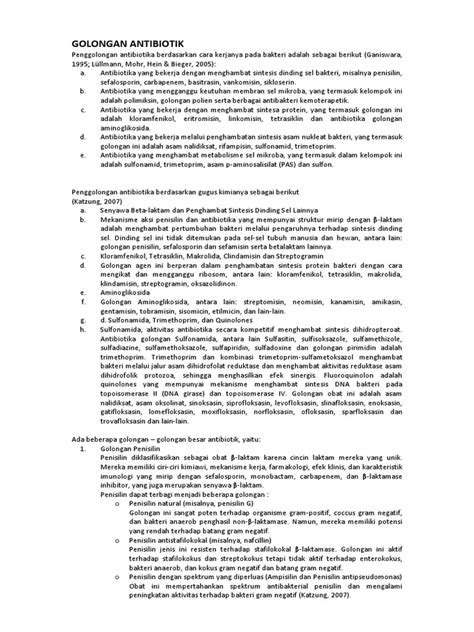 Golongan Antibiotik Pdf
