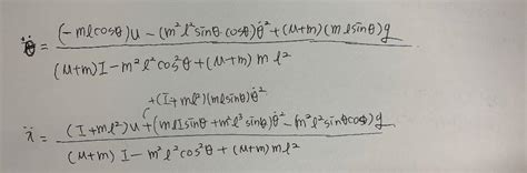 Solved I Need To Know Inverted Pendulum State Space