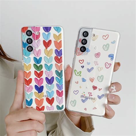 เคสโทรศัพท์มือถือแบบนิ่ม ใส กันกระแทก ลายกราฟฟิตี้หัวใจ สําหรับ Samsung