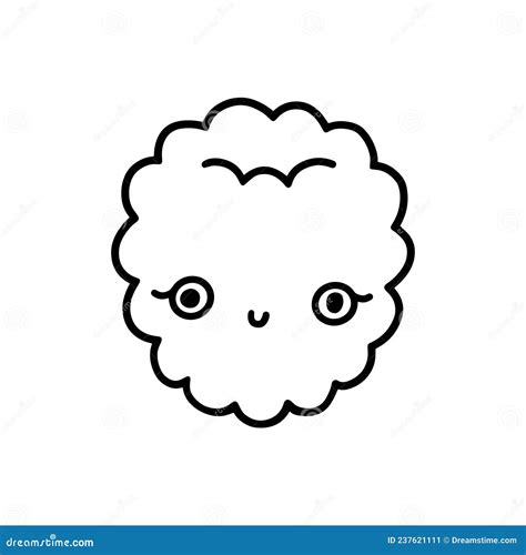 Kawaii Raspberry Cartoon Vector Illustration Cute Summer Berry Smiling For Logo Poster Banner