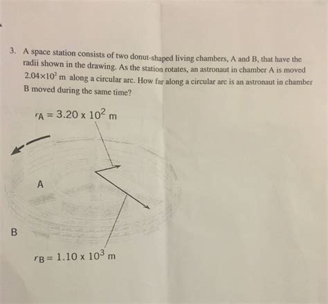 Solved A Space Station Consists Of Two Donut Shaped Living Chegg