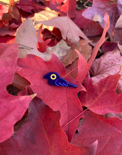 Tiny Resting Crow Pin Etsy