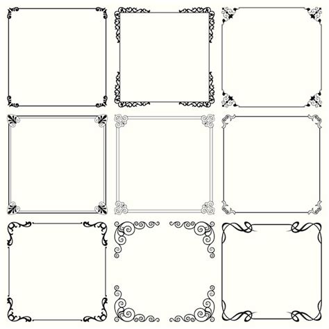 Premium Vector Decorative Frames Set 55