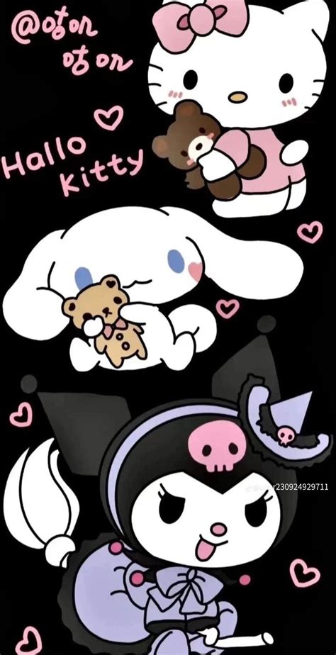 Pin By Derin On Kuromi And Melody Hello Kitty Halloween Wallpaper Pink