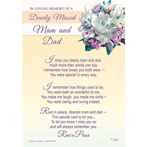 Mam And Dad In Loving Memory Grave Card Xy35 Northwest Greetings