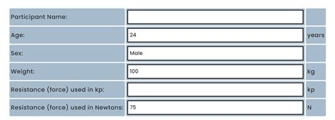 Solved Participant Name Age Sex Weight Resistance