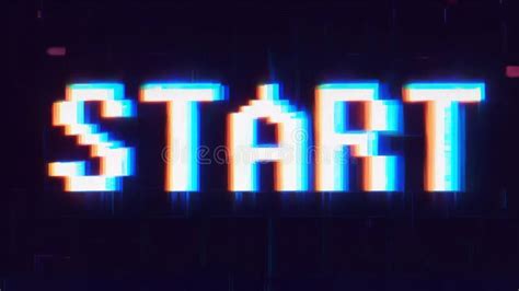 Text Start With Pixel Letters And Retro Computer Styletext Start With
