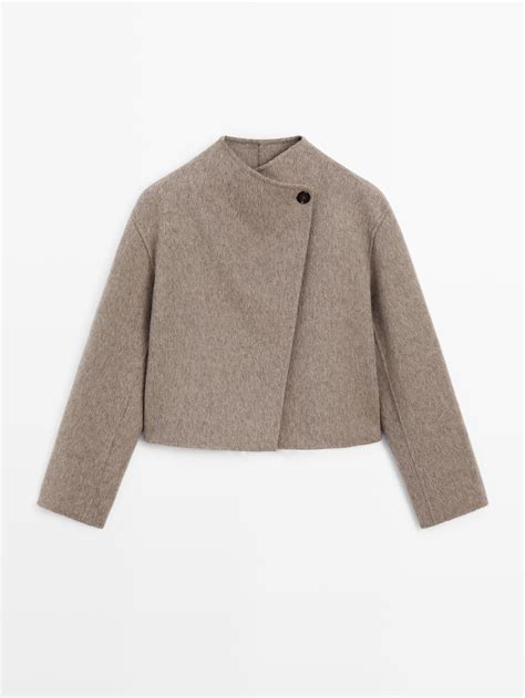 Short Coat With Brushed Finish · Sand · Coats Massimo Dutti