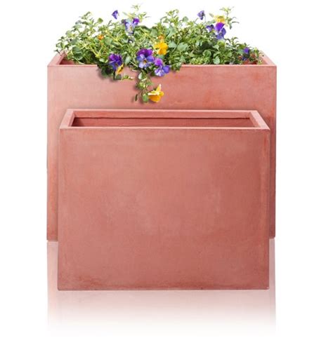 Buy 76cm Terracotta Fibrecotta Tall Trough Planter Delivery By Primrose