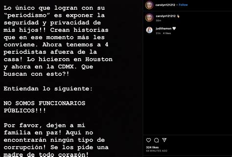 ‘dejen A Mi Familia En Paz Aquí No Encontrarán Corrupción Carolyn