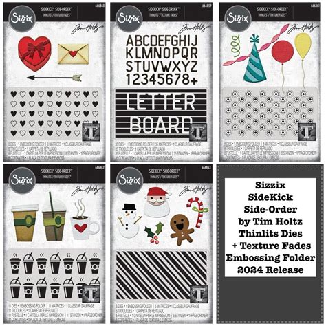Sizzix Tim Holtz Sidekick Side Order Thinlits Texture Fades Embossing Folder 2024 Release Etsy