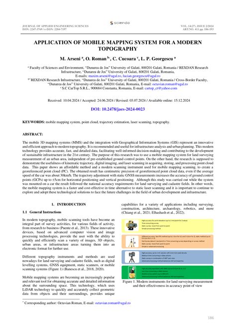 Pdf Application Of Mobile Mapping System For A Modern Topography