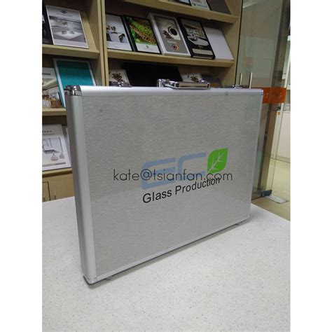 Glass Sample Display Aluminium Suitcase Classic Style Px626 Building Materials Packaging Box