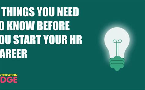 5 Things You Need To Know Before You Start Your Hr Career