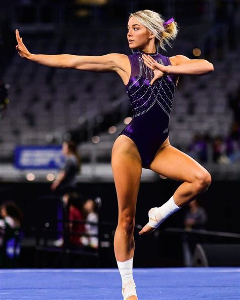 Lsu Gymnast Olivia Dunne In Her Tight Leotard Sways Her Hips