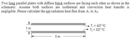 Solved Two Long Parallel Plates With Diffuse Black Surfaces