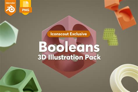 Free Booleans 3d Icon Pack 15 Free Download Design And Development 3d