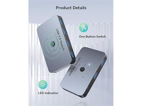 ABLEWE USB Switch 3 0 KVM Switch