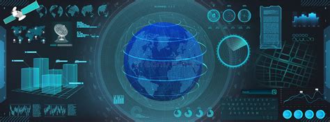 Hologramme Globe Terrestre Avec Interface Hud Ui Gui Illustration De