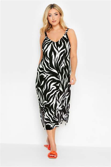 Yours Plus Size Black Animal Print Beach Dress Yours Clothing