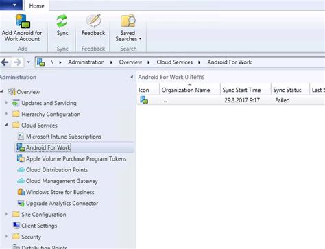 Android For Work Status Failed In Sccm Console After Cb1702 Update Set Azwebapp Name