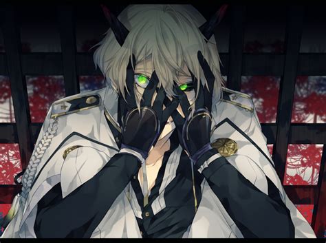 Red Eyes Simple Background Anime Girls Anime Brunette Smiling