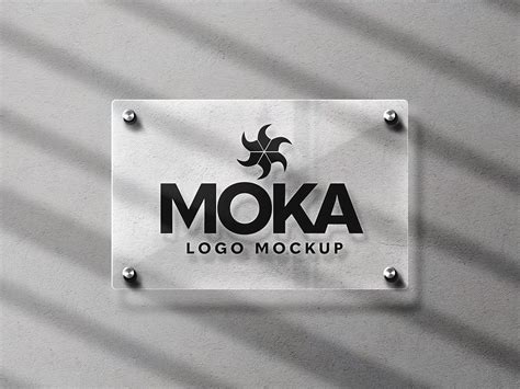 Transparent Glass Sign Logo Free Mockup