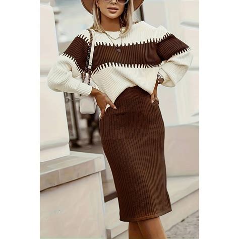Color Block Knit Set Threads Boutique