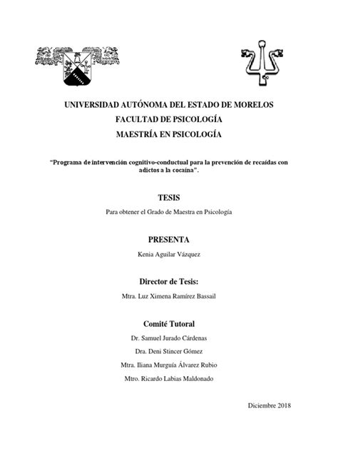 Intervención Prevencion Recaidas Pdf