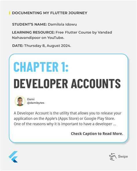 chapter 1 developer accounts learning flutter by logicaldami medium