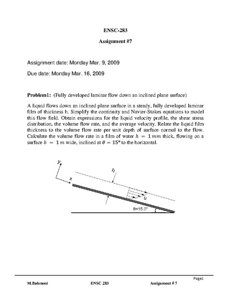 Assignment Solutions Page ENSC Assignment Assignment Date Monday Mar Due Date