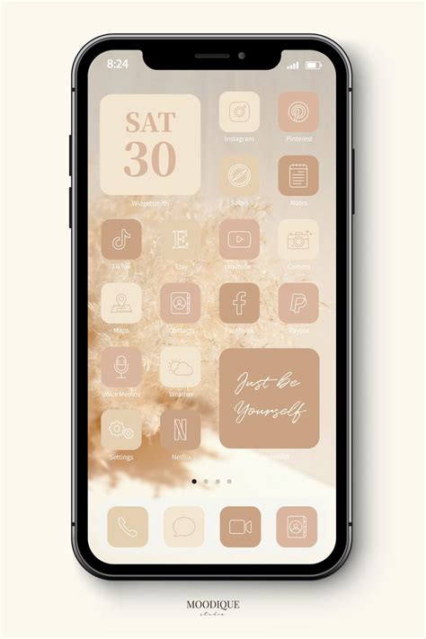 Neutral Beige Ios App Icons 4000 Aesthetic Nude Iphone App Covers