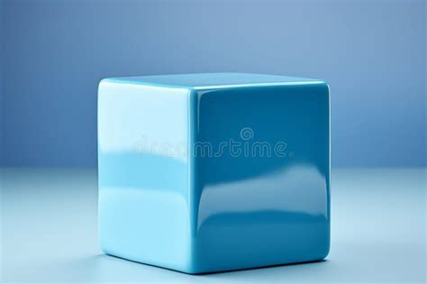 3D Cube Made Of Ceramic Material In Capri Color Shade Of Blue