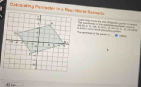 Calculating Perimeter In A Real World Scenario A Gid May Marks The Plot