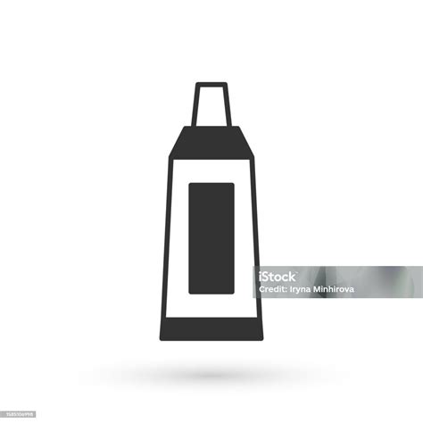 페인트 팔레트 아이콘이 있는 회색 튜브는 흰색 배경에 분리되어 있습니다 벡터 공예에 대한 스톡 벡터 아트 및 기타 이미지
