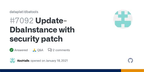 Update Dbainstance With Security Patch · Dataplat Dbatools · Discussion 7092 · Github