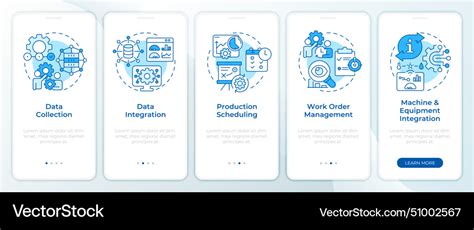 Production Optimization Blue Onboarding Mobile Vector Image
