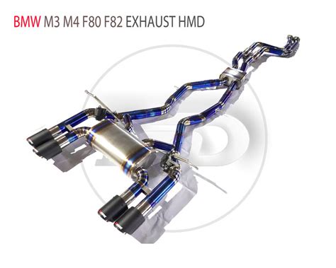 Hmd 티타늄 합금 배기 매니폴드 다운파이프 Bmw M3 M4 F80 F82 에 적합 자동 개조 전자 밸브 엔진 및 엔진 부품