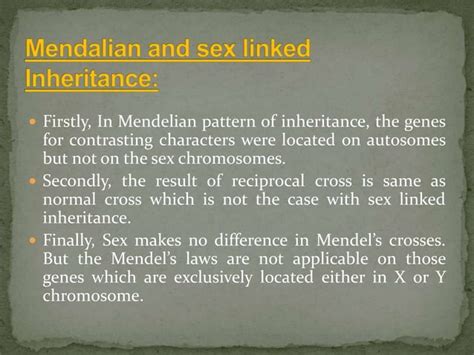 Sex Linked Inheritance Pptx