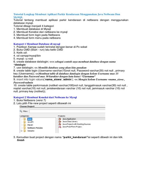 Tutorial Aplikasi Parkir Kendaraan Menggunakan Java Netbeans Dan Mysql